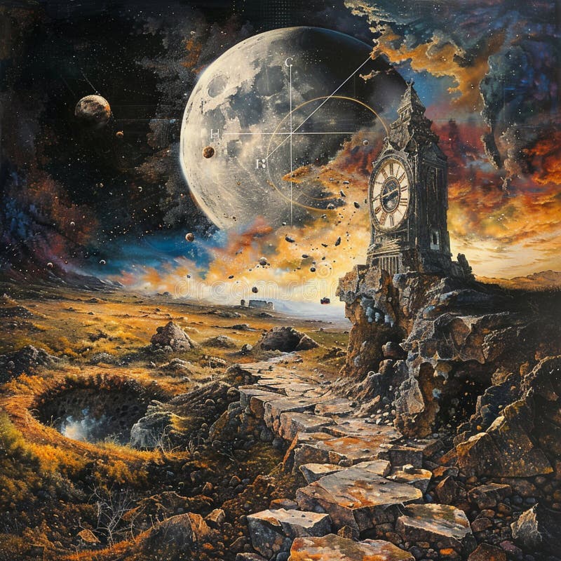 Mystical Illustration of the Space-time World Stock Illustration ...