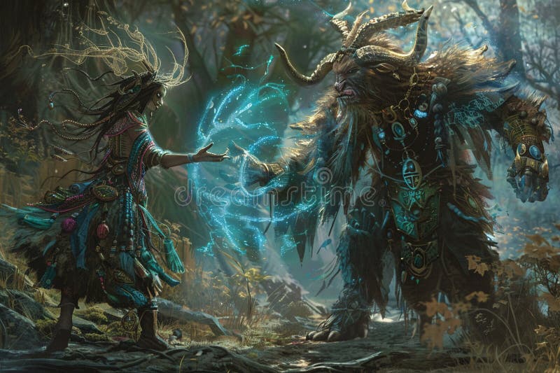 With Mystical Incantations the Female Shaman Summons Ancient Powers ...