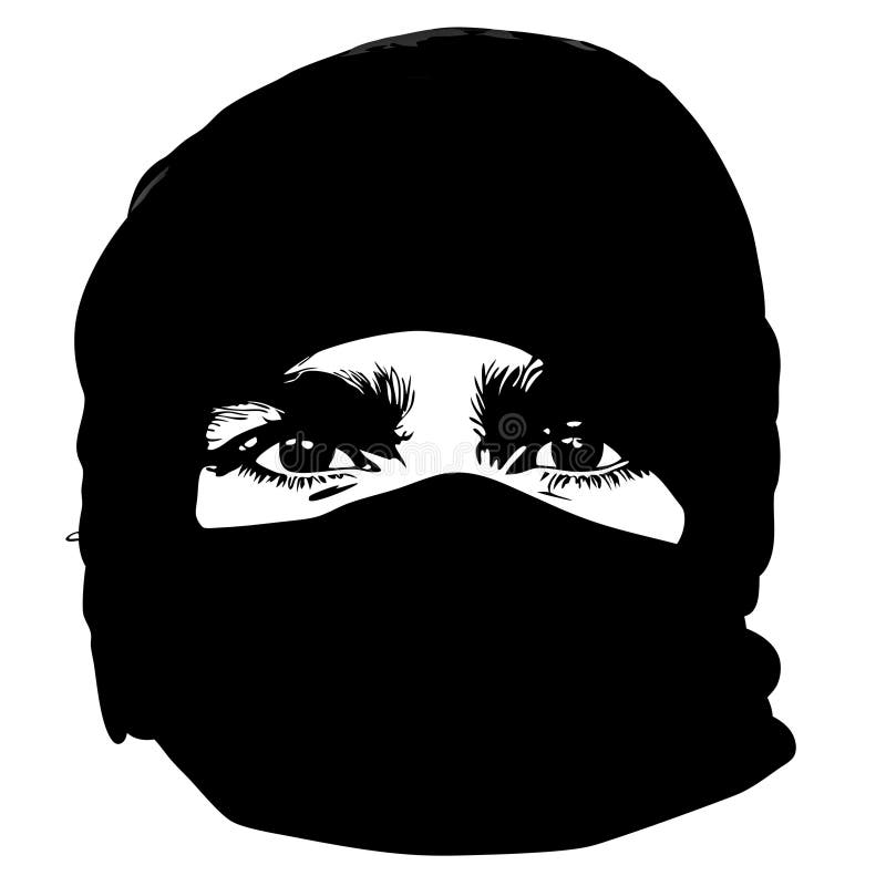 Mystical Intriguing Face Silhouette with Intense Eyes for Design and ...