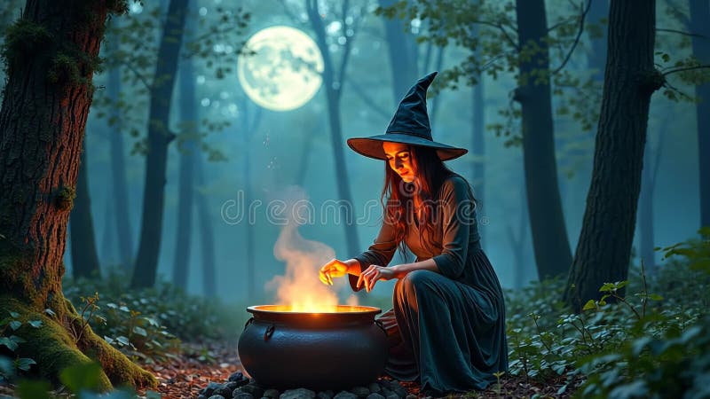 Mystical Journey: a Witch S Spell Under the Full Moon in an Enchanted ...