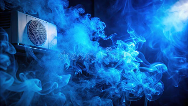 Mystical 4K Vertical Video Abstract Blue Smoke and Cold Air Flow ...