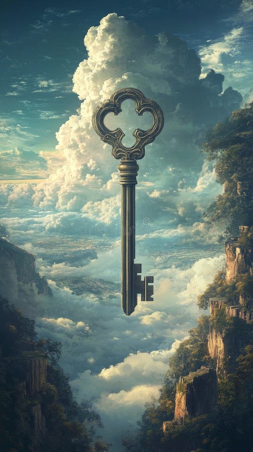 A Mystical Key To a Hidden Realm Stock Illustration - Illustration of ...