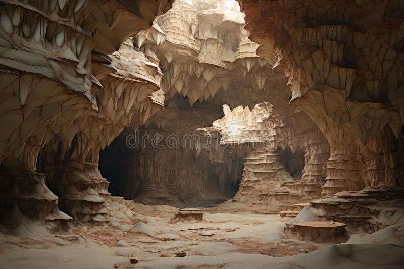 Mystical Labyrinth of Cave Rocks. Stock Illustration - Illustration of ...