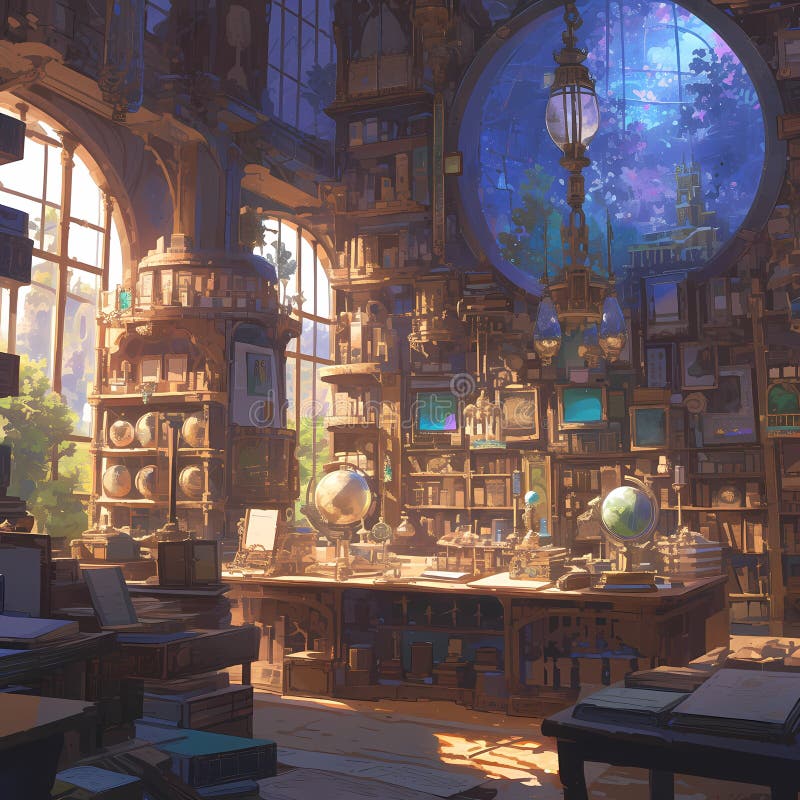 Mystical Library - a Haven for Book Lovers and Scholars. Stock ...