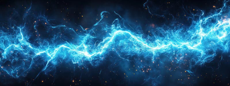 Mystical Lightning Bolt with Vivid Electric Patterns, Intense Blue ...