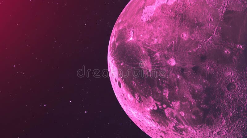 Mystical Magenta Moon with Cosmic Texture and Chaotic Patterns in Deep ...