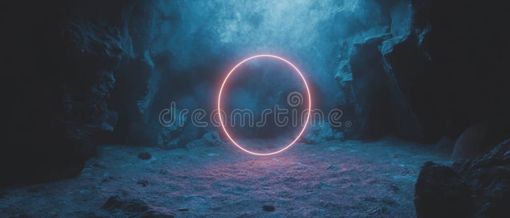 Mystical Magic Circle with Glowing Symbols in an Enchanted Cave Setting ...
