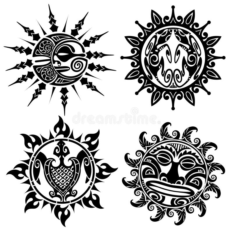 Mystical Magic Different Sun and Moon. Elements Template for Posters ...