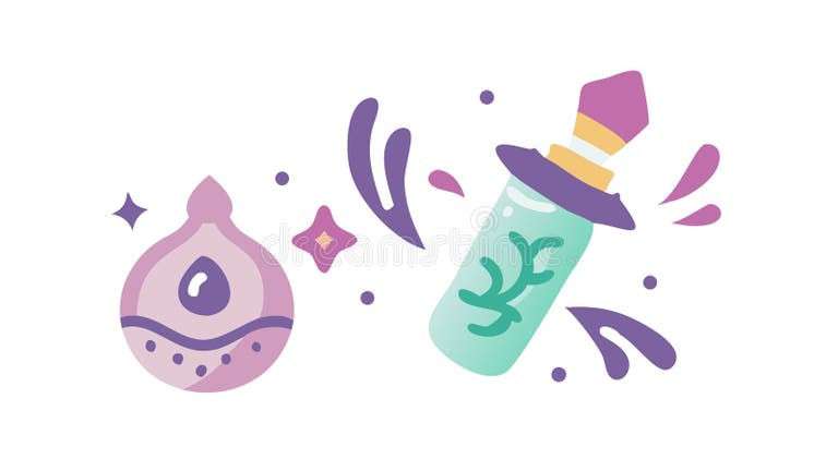Mystical Magic Potion Elixir Icon with Enchanting Bubbles, Vector ...