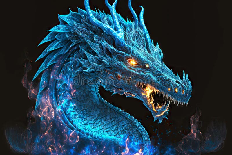 Mystical Monster with Fiery Breath in Form of Red Dragons Stock ...