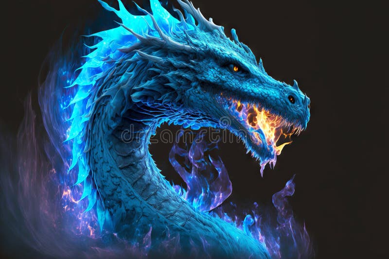 Mystical Monster with Fiery Breath in Form of Red Dragons Stock ...