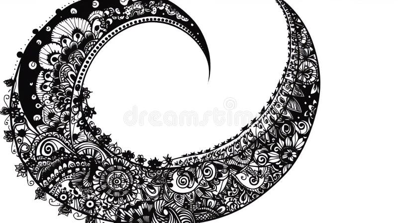 Mystical Moon Corner Design, Made with Generative AI Stock Illustration ...