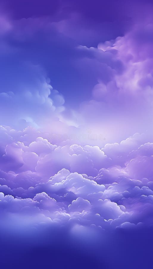 Mystical Moonlight Sky with Purple Gradient and Clouds, Ideal Phone ...
