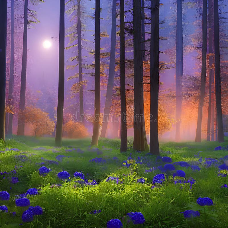 933 Mystical Moonlit Forest: a Magical and Enchanting Background ...