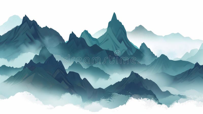 Mystical Mountains Mimic Mythical Creature Forms Stock Illustration ...