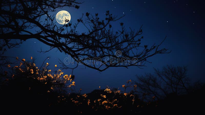 Mystical Night: Hyperlunia Gives the Moon a Magical Look Stock ...