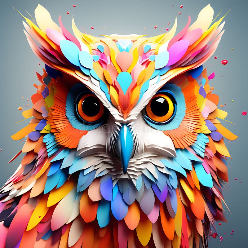 Mystical Owl: a Captivating 3D Rendering of an Abstract Owl Portrait ...