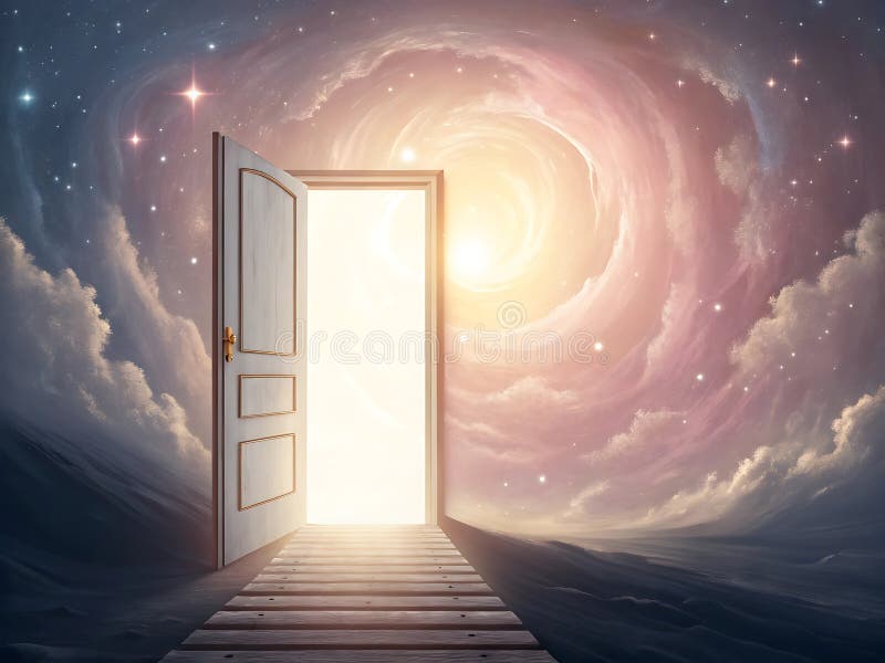 Mystical Passageway Opening into an Abstract Cosmic Realm Stock Photo ...