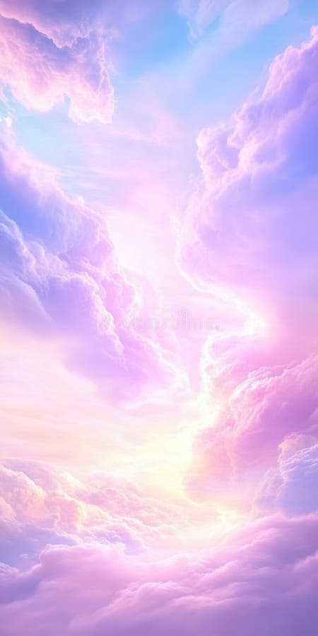 Mystical Pastel Sky with Dreamy Clouds for Inspirational Design ...