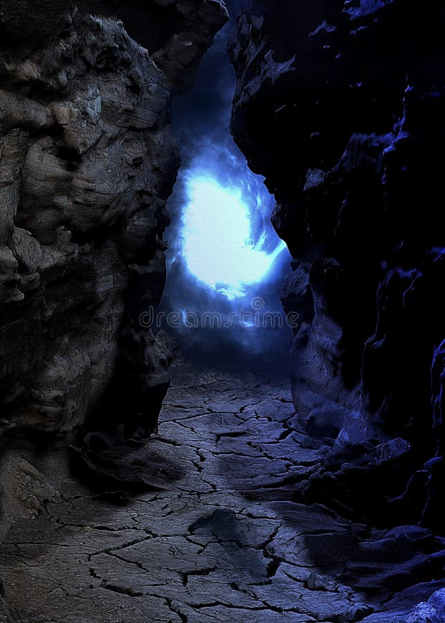 Mystical Path in a Cave stock illustration. Illustration of formations ...