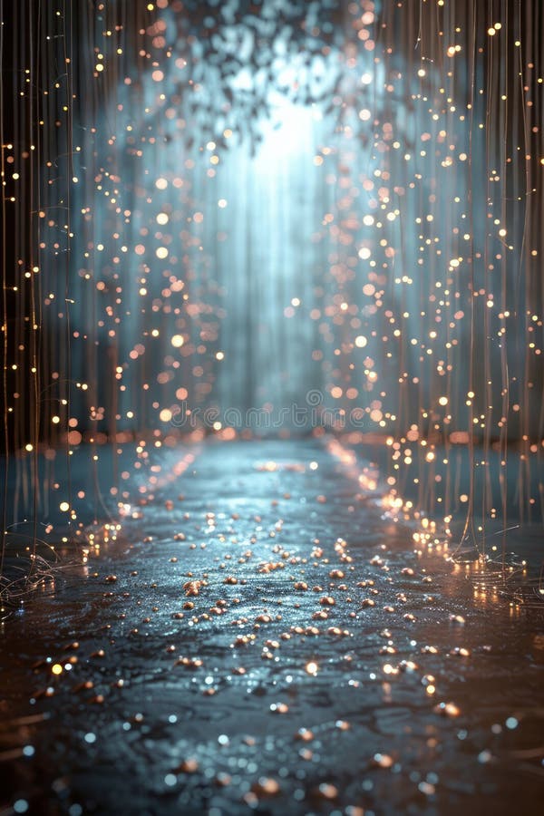 Mystical Pathway Sparkling with Light Particles Creating an Enchanting ...