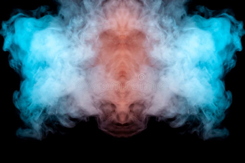 Mystical Pattern of Green, Blue and Pink Colored Smoke in the Shape of ...
