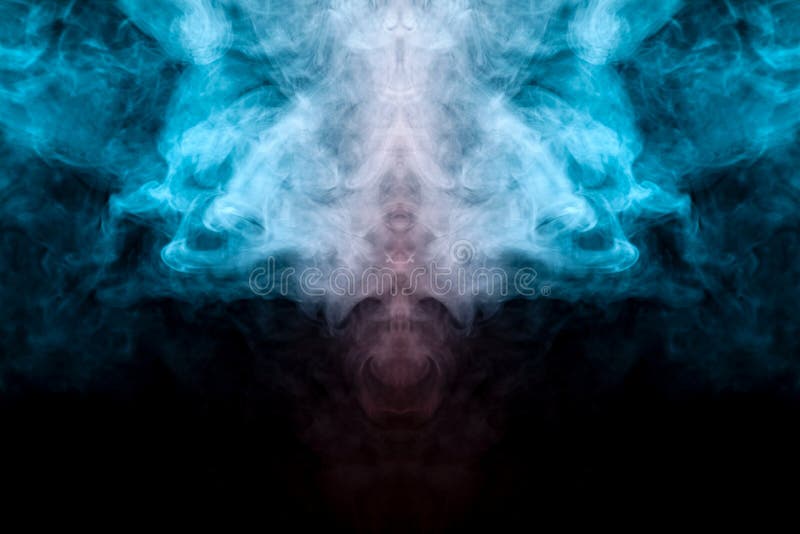 Mystical Pattern of Green, Blue and Pink Colored Smoke in the Shape of ...