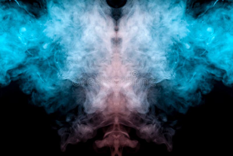 Mystical Pattern of Green, Blue and Pink Colored Smoke in the Shape of ...