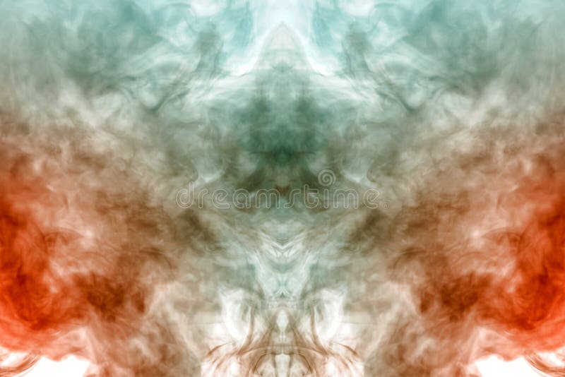 Mystical Pattern of Green, Blue and Pink Colored Smoke in the Shape of ...