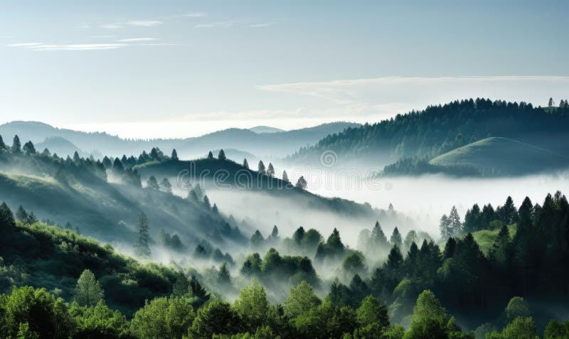 Mystical Peaks Shrouded in Mist Stock Image - Image of peaks, shrouded ...