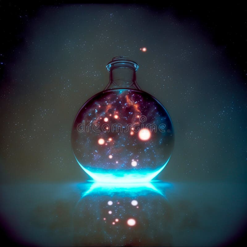 Mystical phial with space stock illustration. Illustration of magic ...
