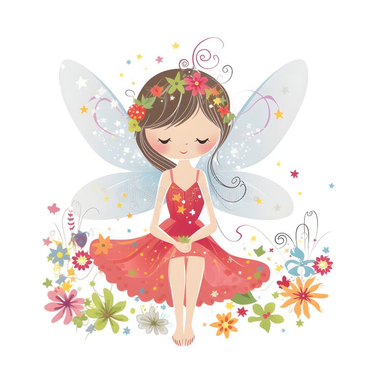 Mystical Pixie Sprite Design Stock Illustration - Illustration of leaf ...
