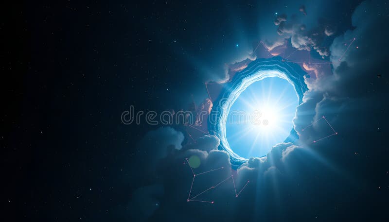 Mystical Portal Opening in the Sky, Framed by Constellations and ...