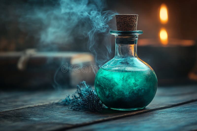 Mystical Potion in Smoky Setting Stock Illustration - Illustration of ...