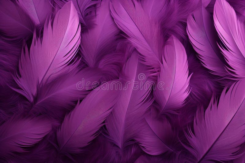 Mystical Purple Feathers. Generate Ai Stock Image - Image of closeup ...