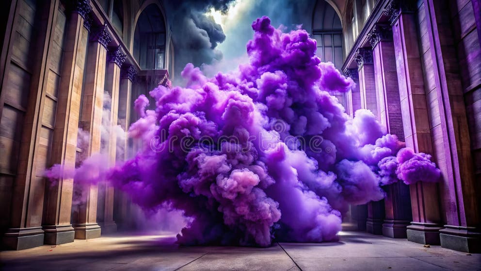 Mystical Purple Haze Envelops an Architectural Wonder a Stunning Visual ...