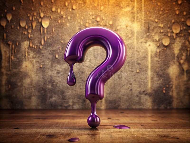 Mystical Purple Question Mark a Vintage 3D Render Capturing the ...