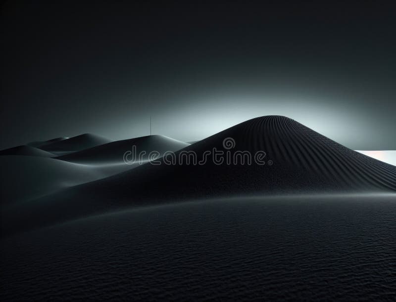 Mystical Sand Dunes Under a Starlit Sky at Midnight with Light Plays ...