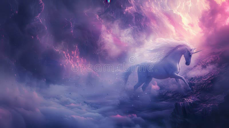 Mystical Scene with a Unique Mythical Creature Stock Illustration ...