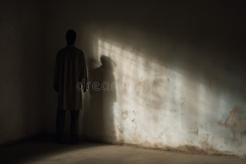 Mystical Shadow on the Wall Stock Image - Image of fear, walking: 289500449