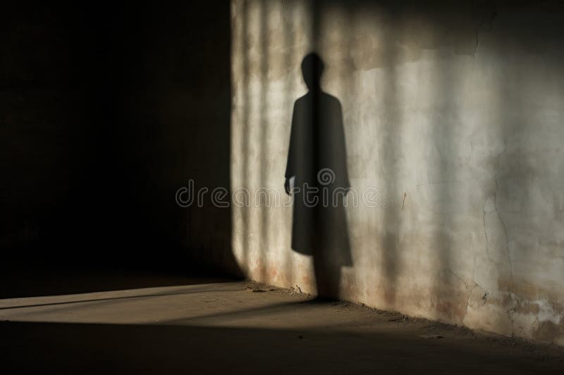 Mystical Shadow on the Wall Stock Image - Image of architecture, room ...
