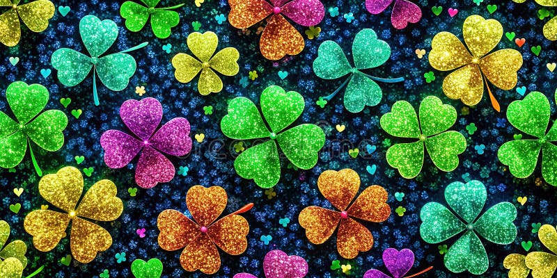 Mystical Shamrock Glitter Pattern a Glowing Long Exposure UV Reactive ...