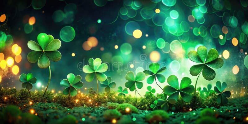 Mystical Shamrock Illumination a Festive 8K Abstract Background for St ...