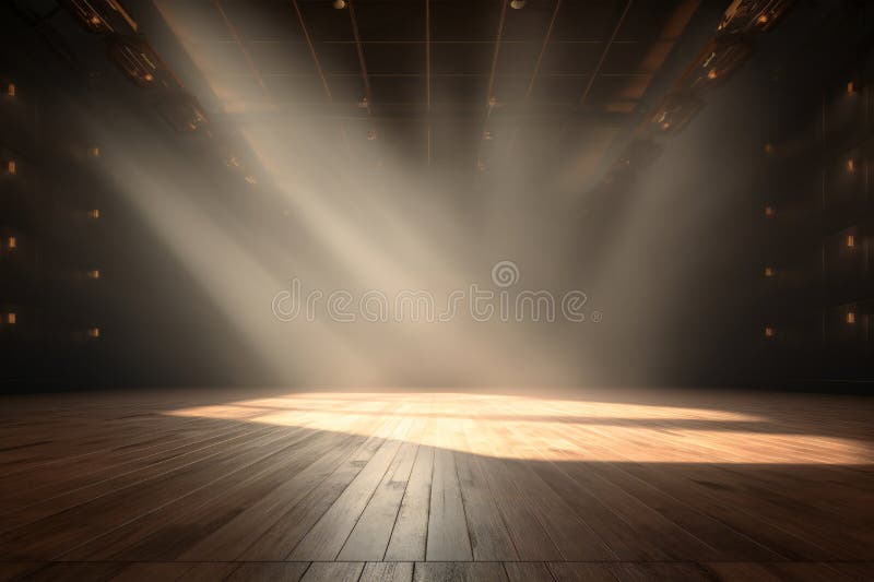 Mystical Showcase Room or Studio with Volumetric Light Rays Stock ...