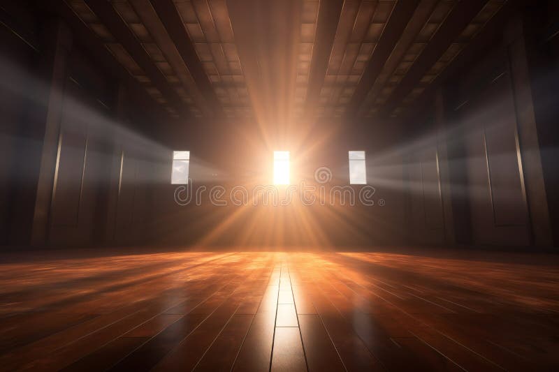 Mystical Showcase Room or Studio with Volumetric Light Rays Stock ...