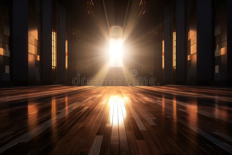 Mystical Showcase Room or Studio with Volumetric Light Rays Stock ...