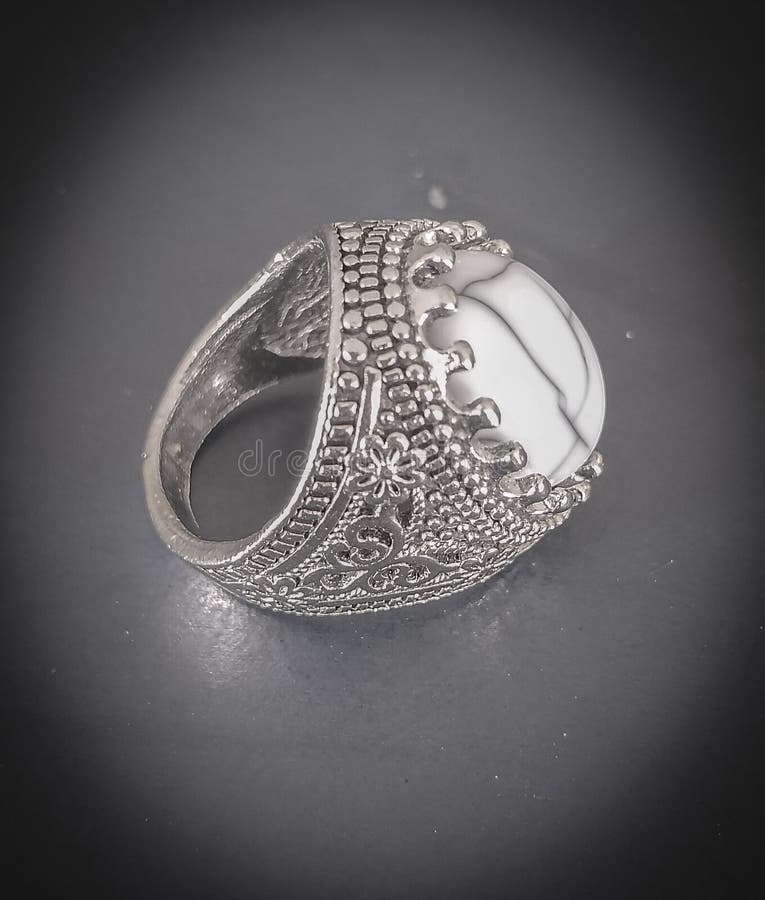 Mystical silver agate ring stock photo. Image of iron - 272605298
