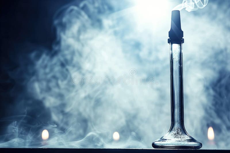 Mystical Smoky Atmosphere with Glass Bottle and Subtle Candlelight ...