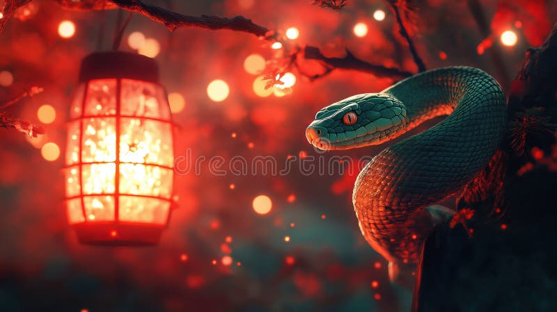 Glowing Lantern Coiled Snake Night Stock Photos - Free & Royalty-Free ...