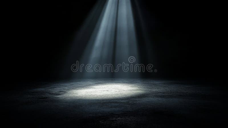 Mystical Spotlight Illuminating Empty Dark Space Stock Illustration ...